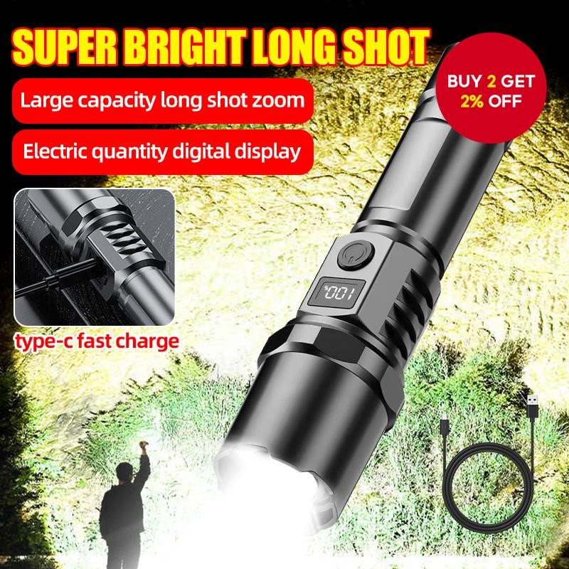 New Flashlight With Ultra Bright Long-Range Spotlight LED Light ...