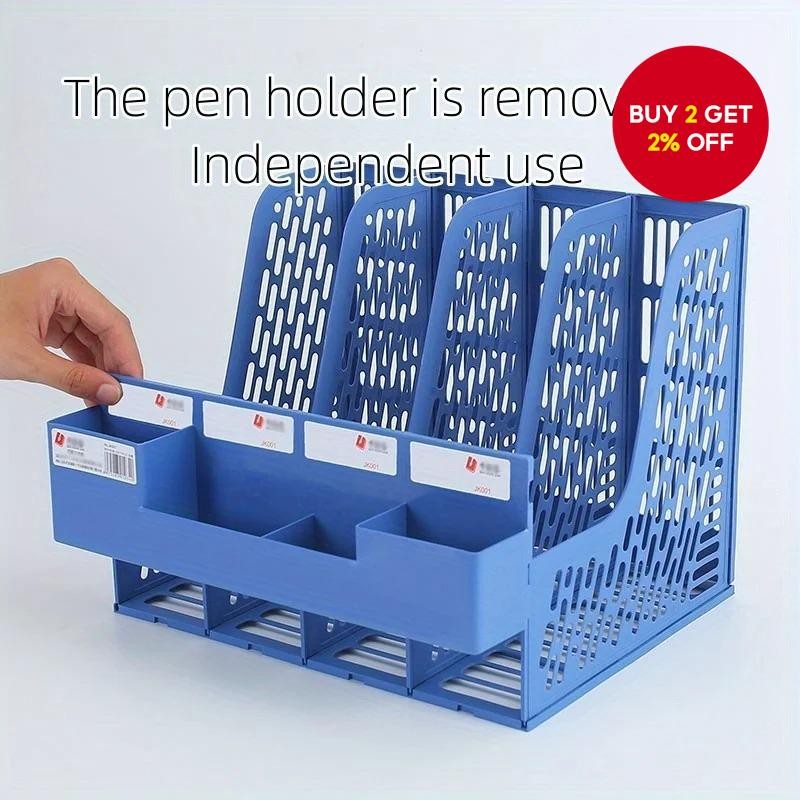 Sturdy Magazine Organizer Folder Desktop 4 Compartment File Holders ...