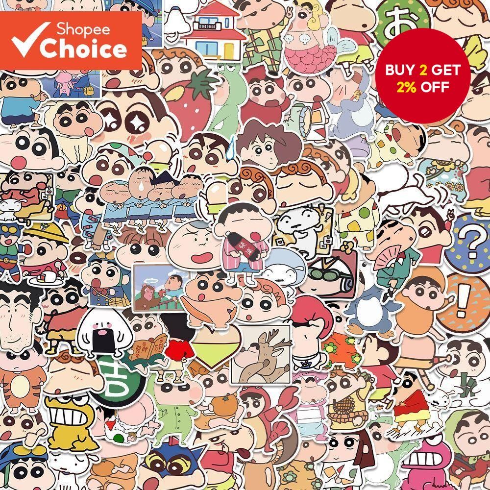 50PCS Crayon Shin-chan & SpongeBob Stickers - Waterproof Vinyl Decals ...