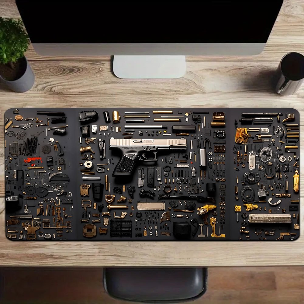 Gun Disassembly Mousepad Cool Desk Mat Aesthetic Big Mouse Pad Gaming ...