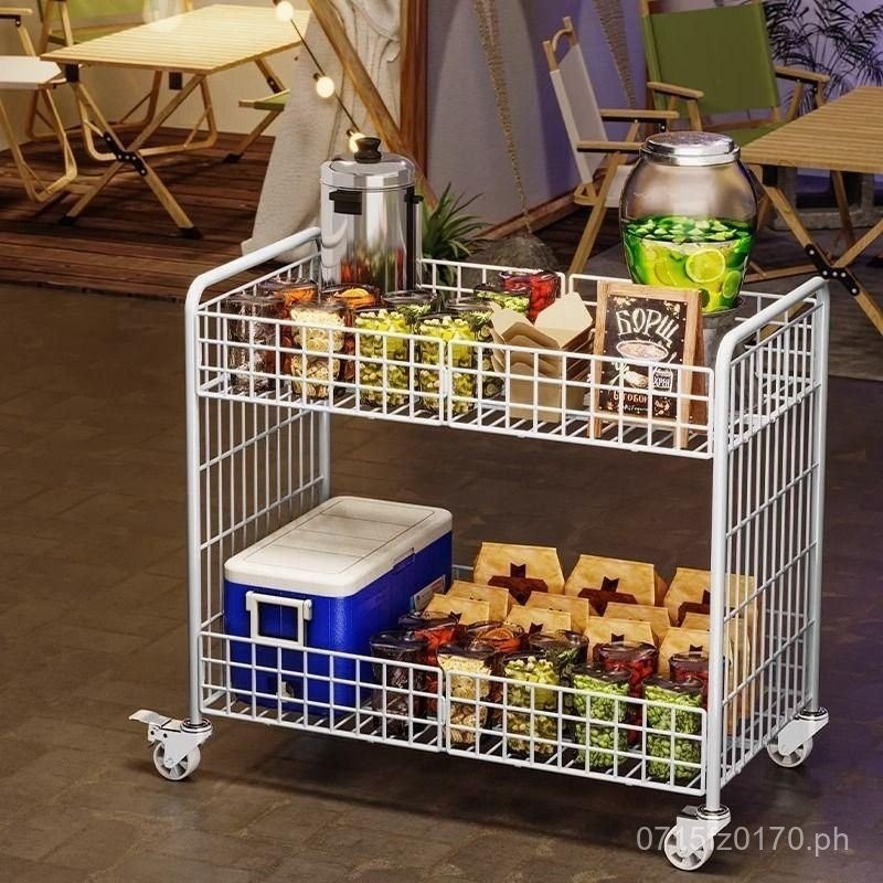 Folding Stall Table Small Cart Stall Rack Cart Flower Cart Night Market ...