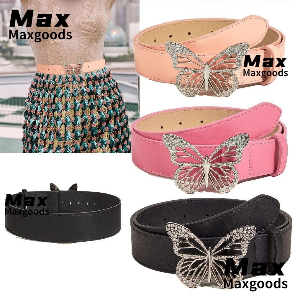 MAXG Women's Belt, Retro PU Leather Fashion Belt, Trendy Butterfly ...