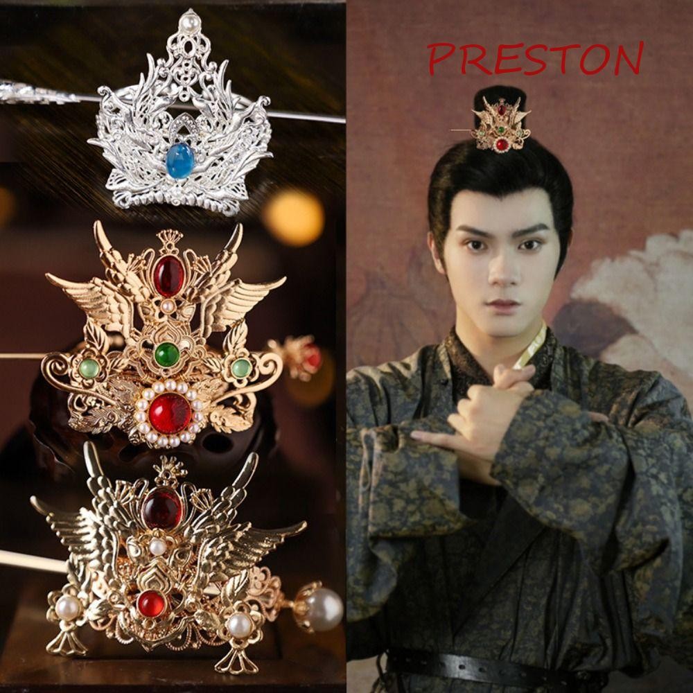 PRESTON Chinese Hanfu Hair Crown, Headpiece Coloured Glaze Ponytail Bun ...