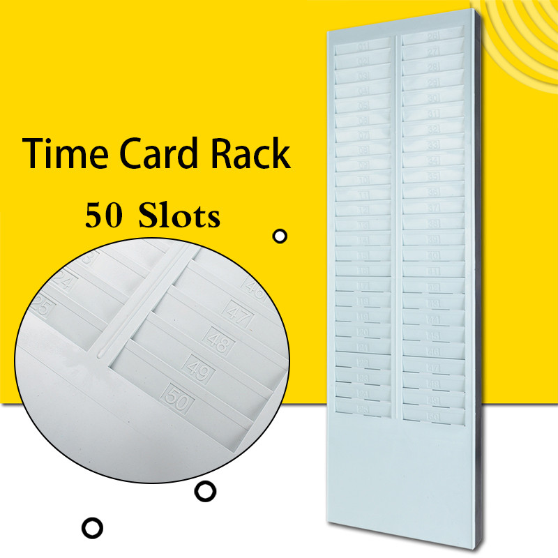 Time Card Rack Time Card Holder 50 Slots Time Card Rack Employee Time ...