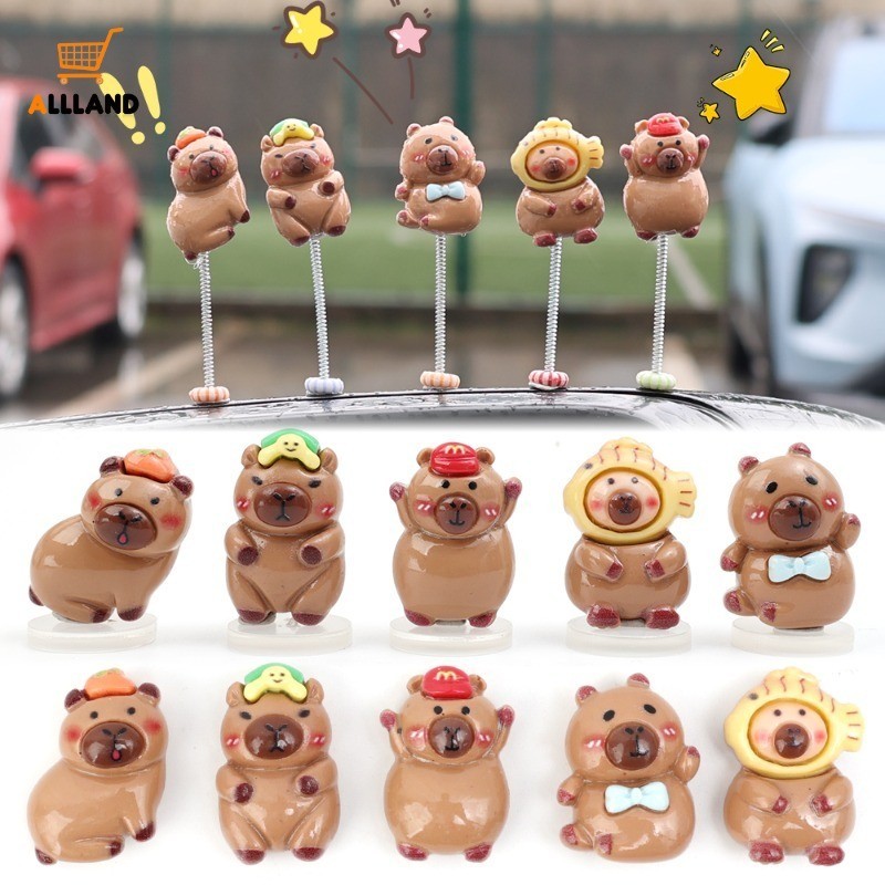 5Pcs Cartoon Capybara Car Ornaments - Cute Capybara Shake Head Dolls ...