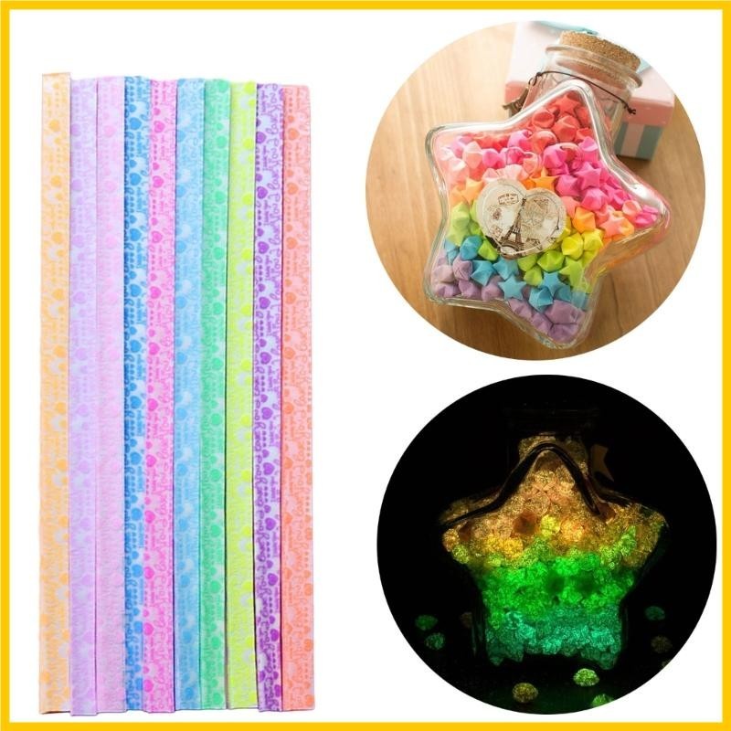 won Double Sided Glow Star Pattern Glow Star Strips Sheets DIY Handmade ...