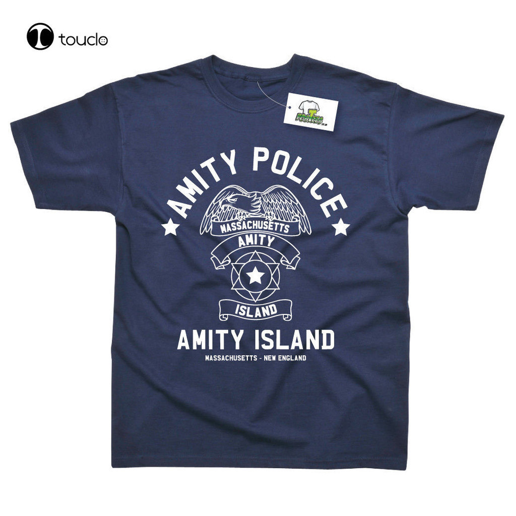 Amity Island Police Inspired By Jaws Movie Round Neck Viral Funny Dad ...