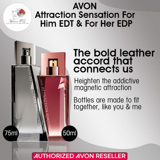 AVON Attraction Sensation For Him EDT, 75ml & For Her EDP, 50ml ...