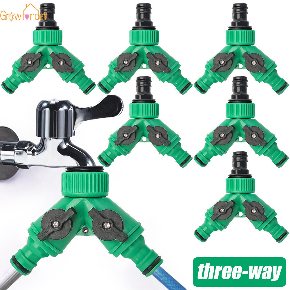 Garden Faucet Water Splitter Three Way Connector Female Thread Hose Y ...