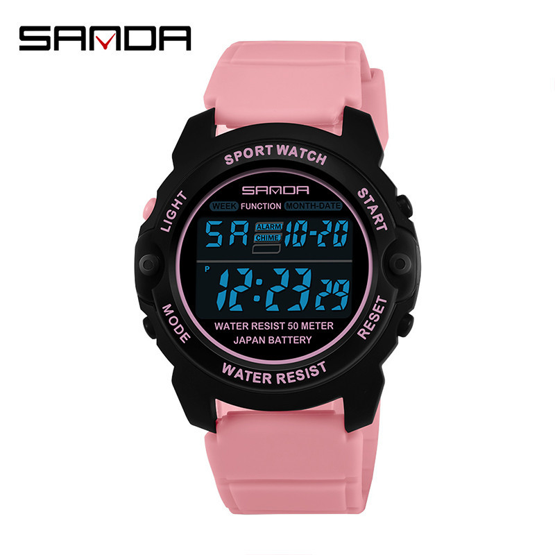 SANDA Sports Women Watches Fashion Casual Waterproof LED Digital Watch ...