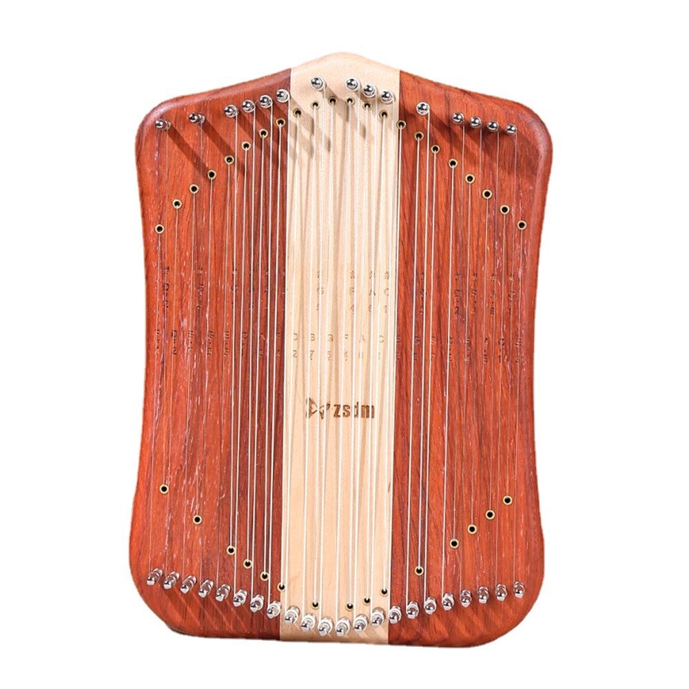 RQPortable 37 Strings Lyre Harp Maple Chromatic Lyre Instrument Solid ...