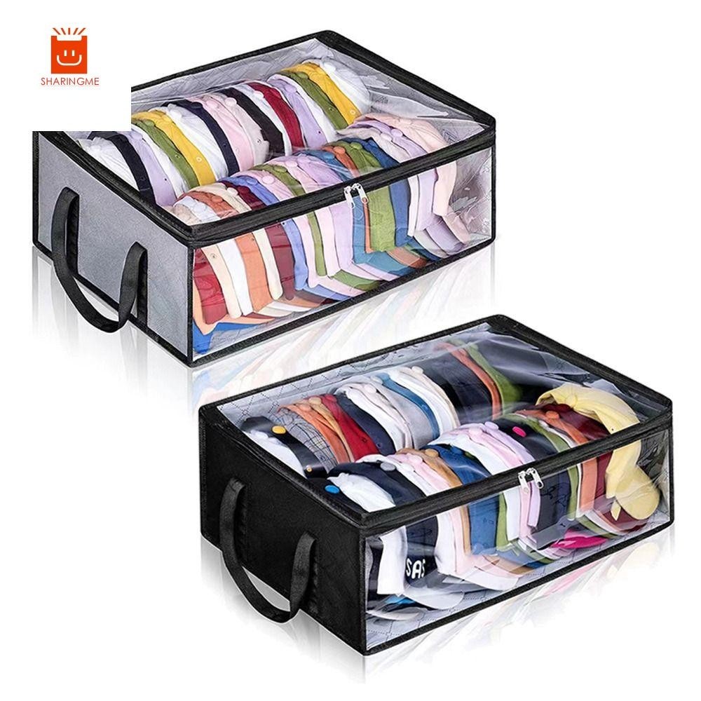 SHARINGME Baseball Cap Storage Box, Collapsible Large Capacity Cap ...