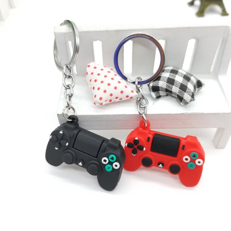 Creative Game Handle Keychain PVC Joystick Gamepad Keyring Backpack Car ...
