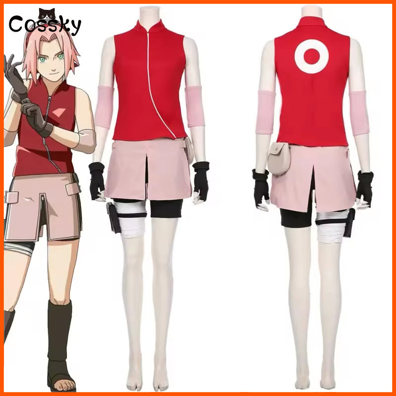 Anime Ninja Xiao Ying Sakura Cosplay Costume Skirt Outfit Props Kunai ...