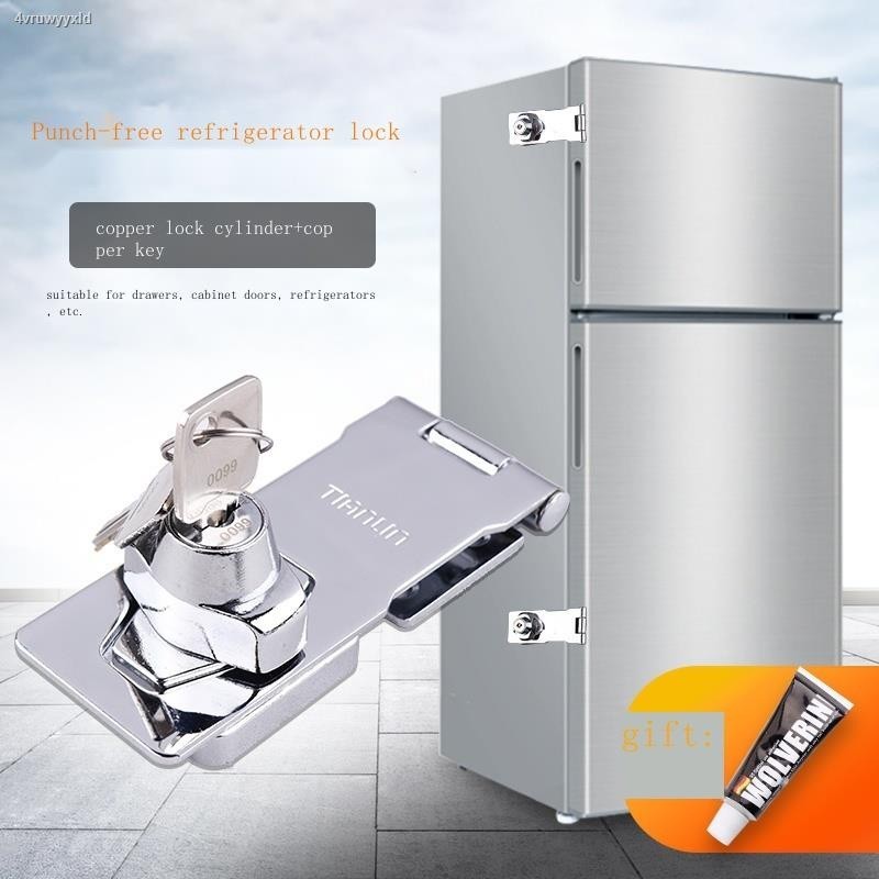 Free punch refrigerator lock anti-stealing freezer lock anti-theft belt ...