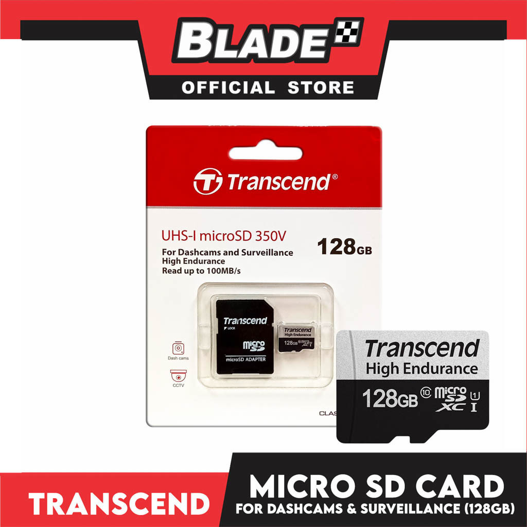 Transcend MicroSD 128gb UHS-I 350v + Micro SD Adaper/Card Reader ...