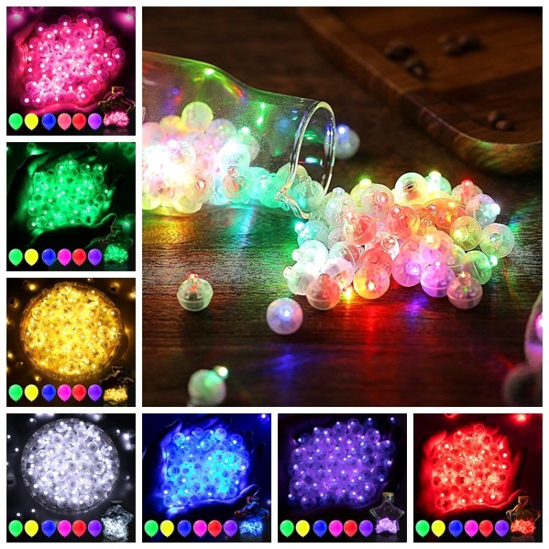 5/10Pcs LED Balloon Lights Mixed Colorful Mini Round Balls Lights ...