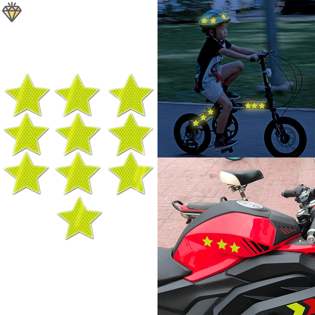Five-Pointed Star Reflective Stickers Warning Stickers Car Motorcycle ...