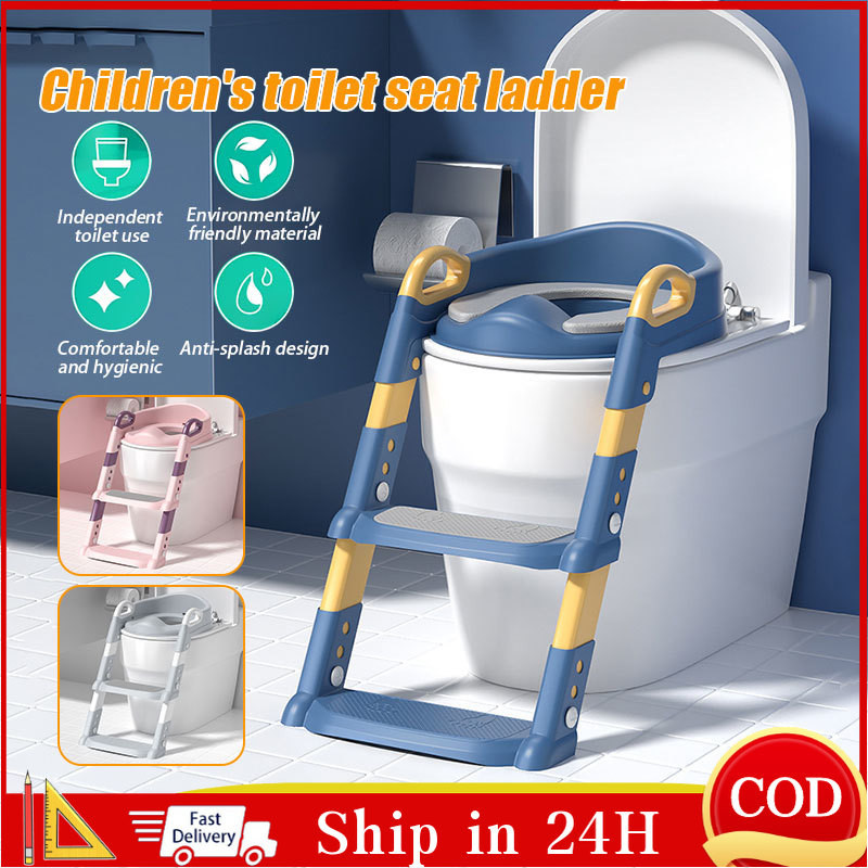 Adjustable Kids Toilet With Ladder Baby Foldable Toilet Seat Child ...
