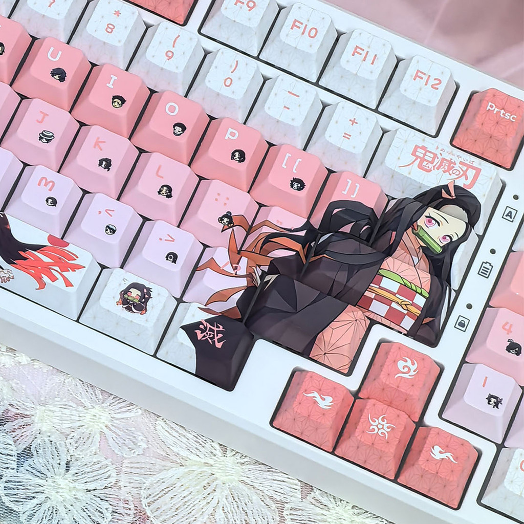 Demon Slayer Kamado Nezuko Keycap Cherry Profile PBT Five-sided Dye ...