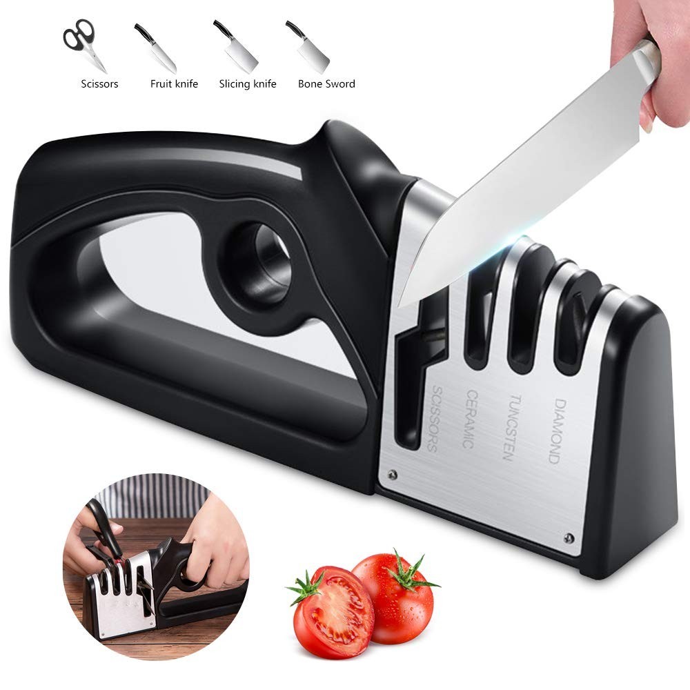 TechTrance 4 in 1 Kitchen Knife Sharpening Tool & Scissor Sharpener ...