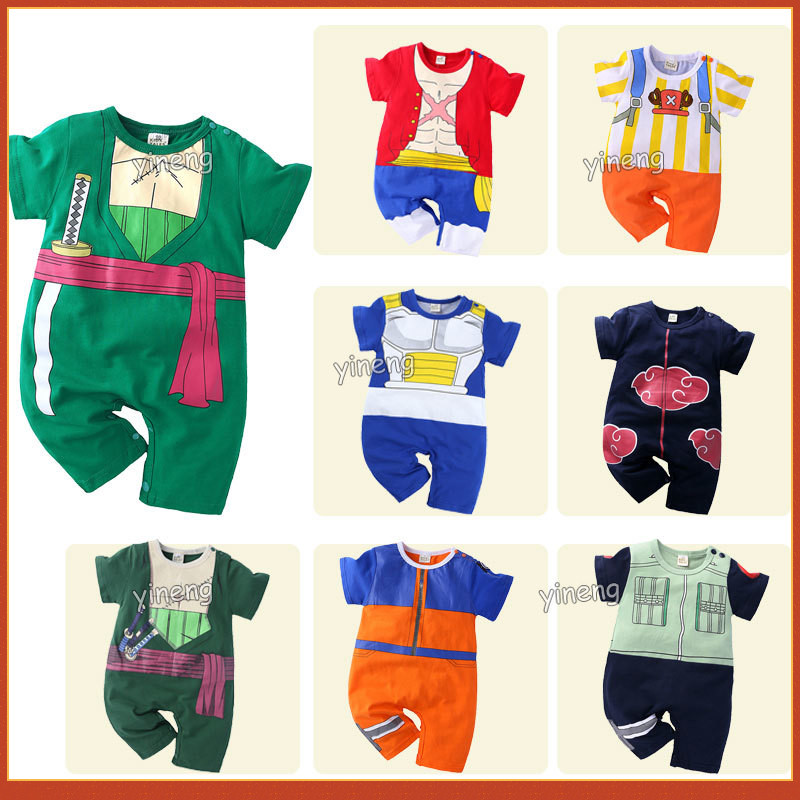Anime Newborn Onesie Naruto Short Sleeve Sasuke Uzumaki Luffy Romper ...