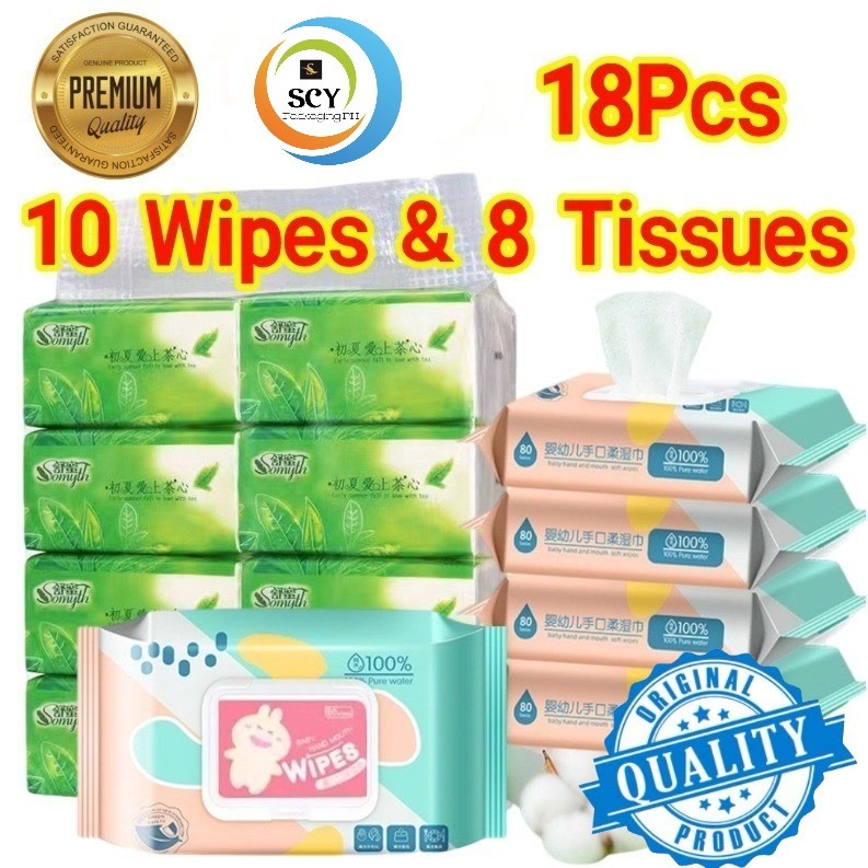 2024 new 18PCS Combo Unscented 10 packs Wipes 80 sheets Baby Wipes and ...