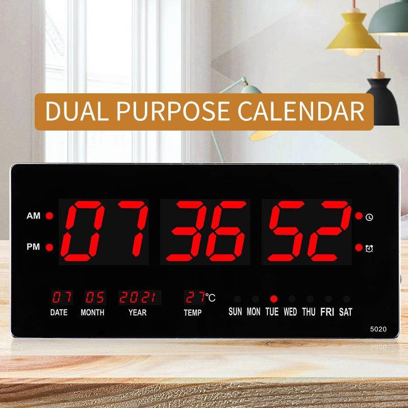 Stocks Digital Clock Wall Clock Led Alarm Clock With Calendar ...
