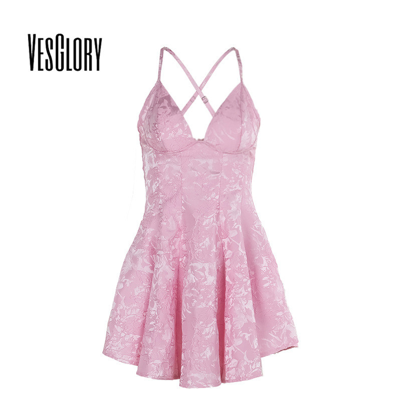 VESGLORY Women's 2024 Temperament Sexy Slim Jacquard Deep VA Pendulum ...