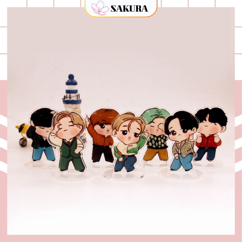 Standee BTS, Jin Suga J Hope Rm Jimin V Jungkook, chibi acrylic ...