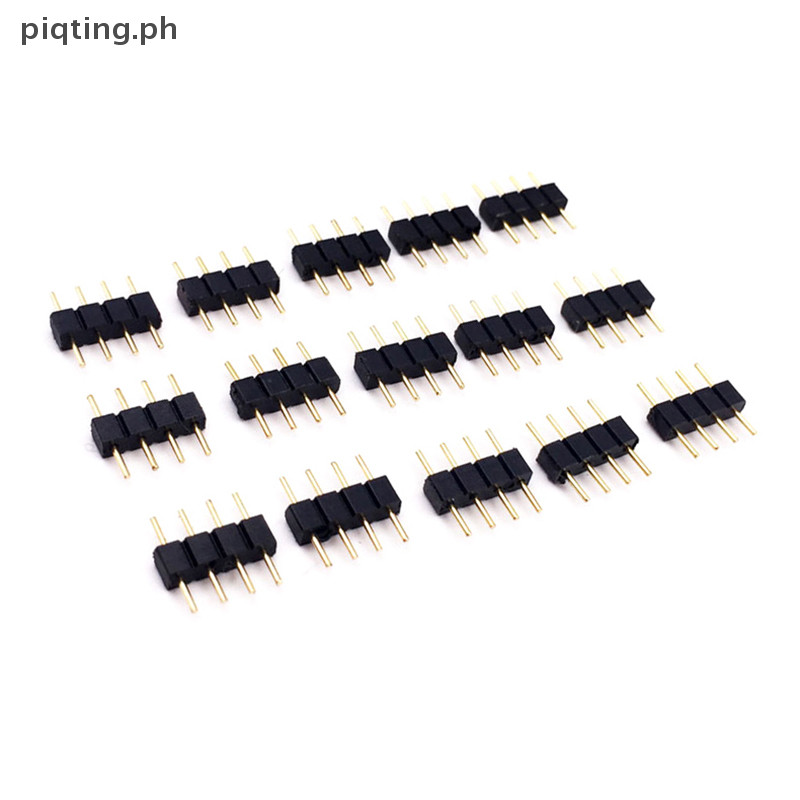 PP 10pcs/lot 4 Pin RGB Connector Adapter pin needle male type double ...