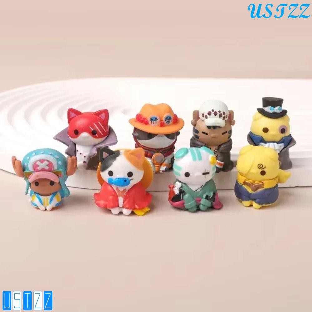 USTZZ 8pcs/set Luffy Q Version Figure Toy, Luffy Cos Cat 3D Luffy Cos ...