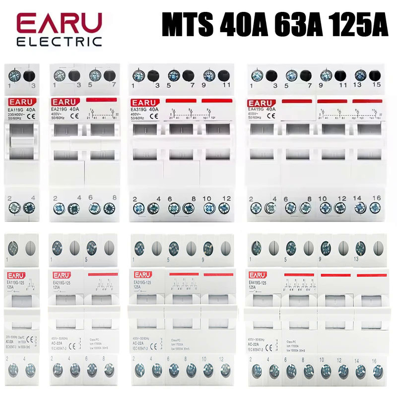 1P 2P 3P 4P 40A 63A 125A MTS Dual Power Manual Transfer Interlock Circuit Breaker Din Rail ...