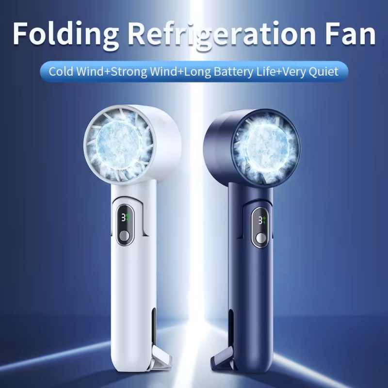 Desk USB Rechargeable Fold Pocket Mini Hand Fan Outdoor Small Handheld ...