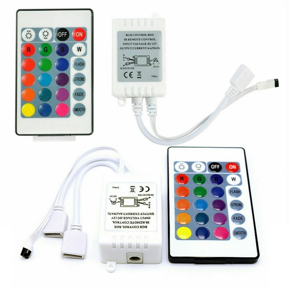 Convenient Remote Control and RGB Control Box for 3528 5050 RGB LED ...