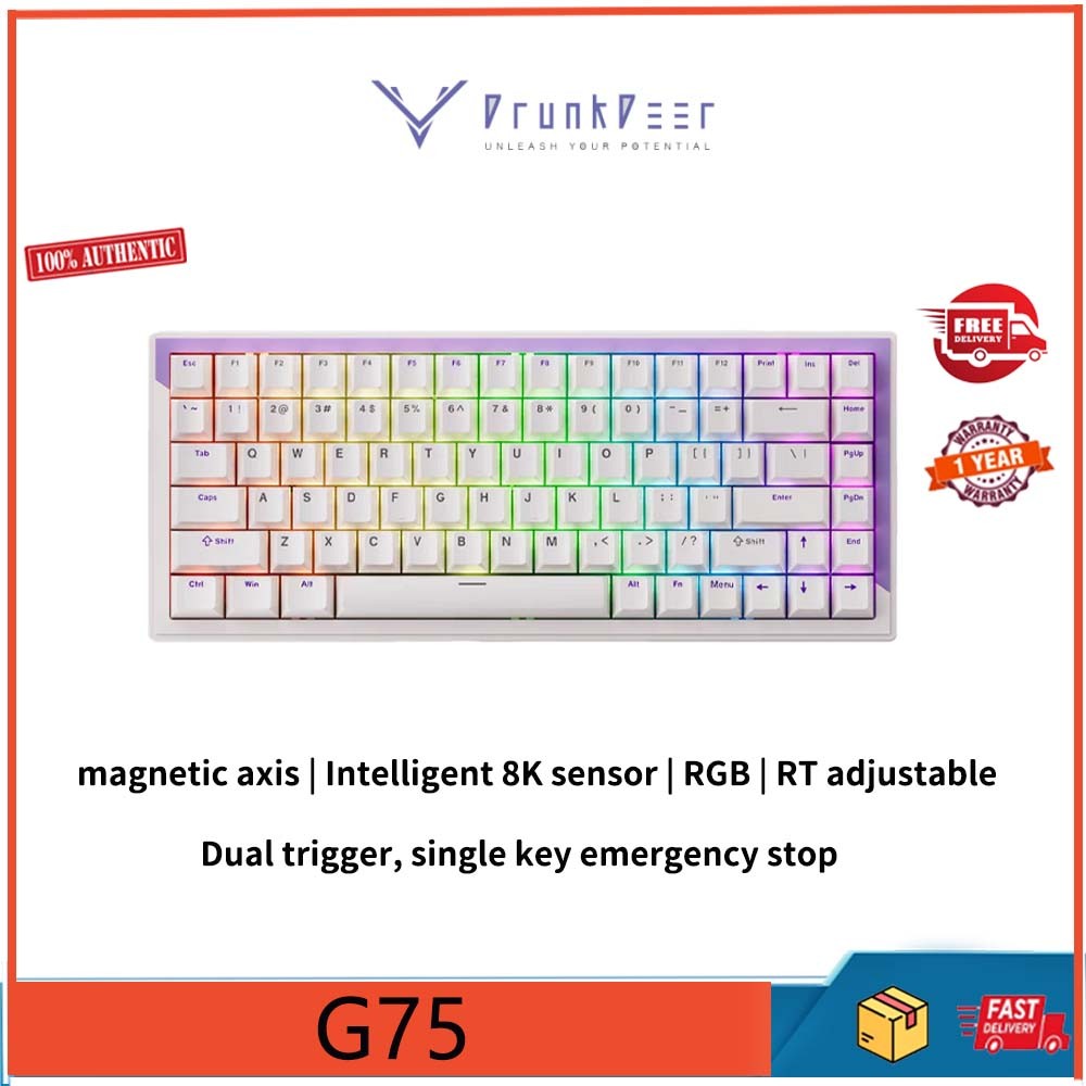 DrunkDeer G75 wired adjustable key travel magnetic axis gaming keyboard ...