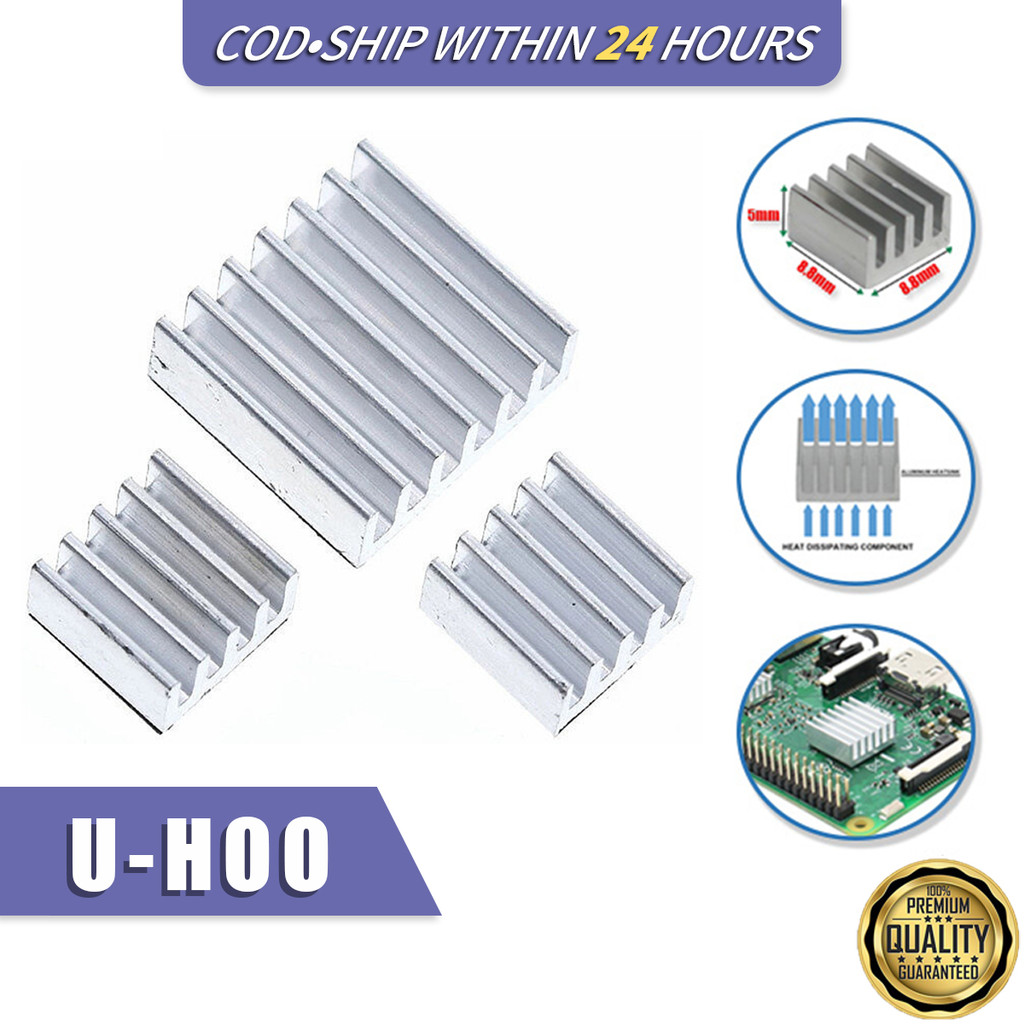 Raspberry Pi 3 Heatsink Cooler Pure Aluminum Heat Sink | Shopee Philippines