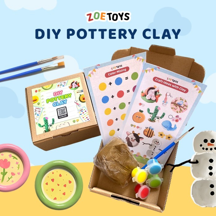 Zoetoys DIY Pottery Clay | Clay Tray Craft Set Stoneware Crafts Unique ...