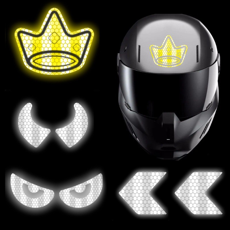 Motorcycle Helmet Reflective Stickers - Fluorescent Reflector Decal ...
