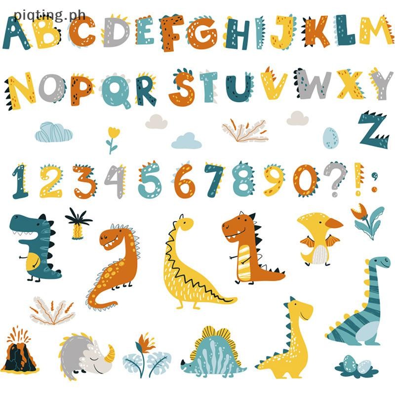 PP Dinosaur Alphabet Creative Wall Sticker Home Living Room Decor Vinyl ...
