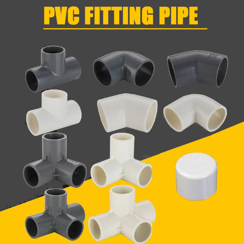 PVC Fitting Pipe Joint Connector Penyambung Paip DIY Pipe Elbow 3 Way Elbow Socket Elbow Tee End ...