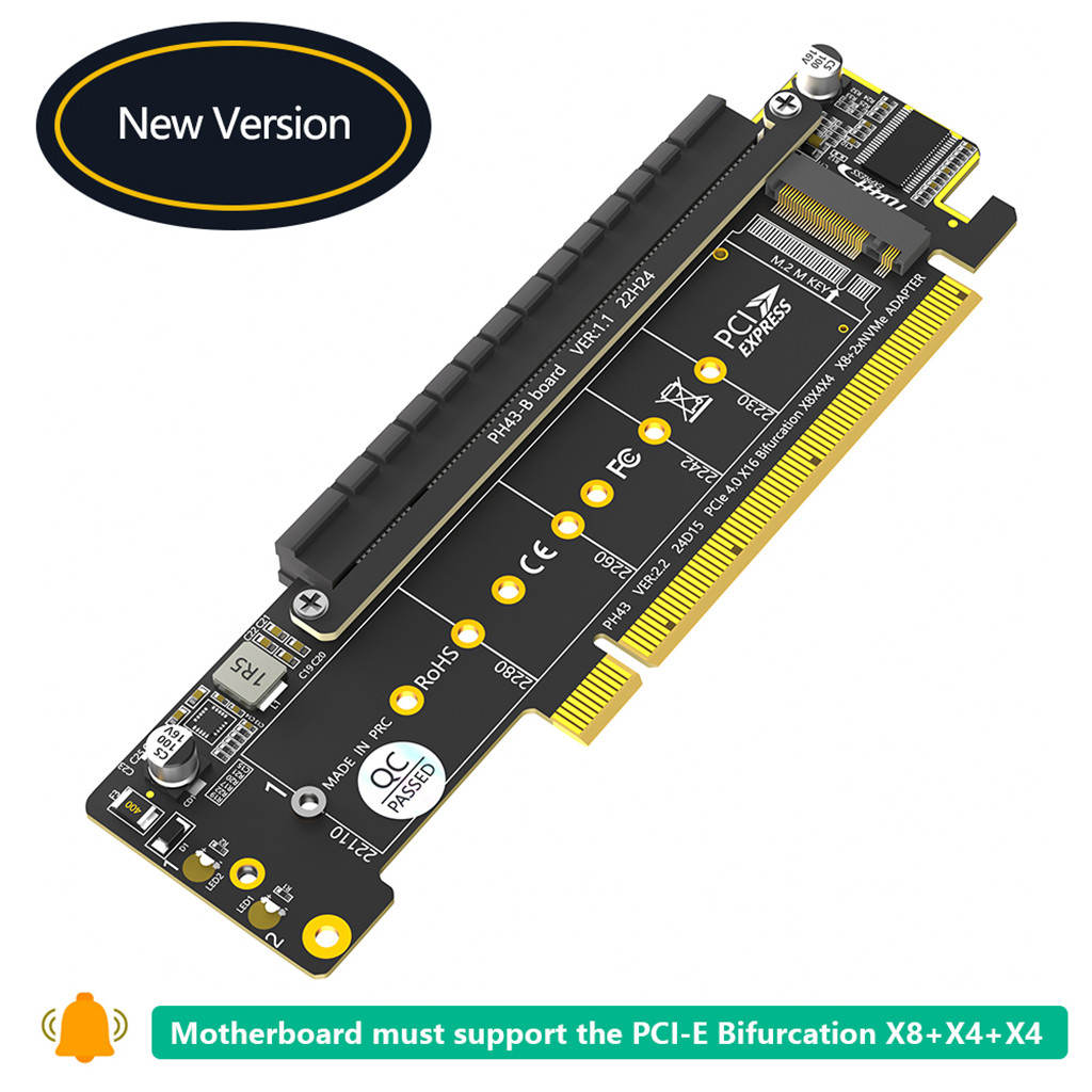 JMT Dual M.2 NVME-Compatible M Key To PCI-E 4.0 X16(X8 Signal) Slot ...