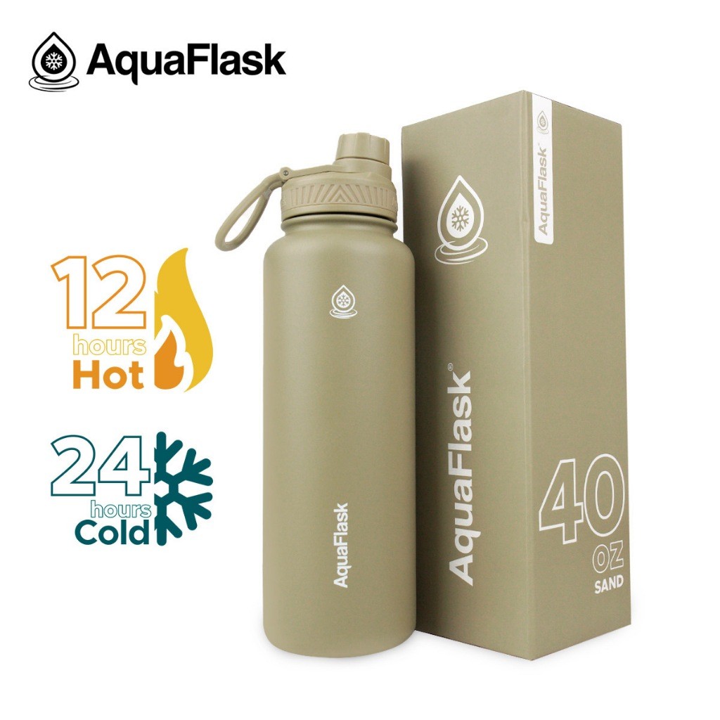 FLASH DEAL Aquaflask (40oz) Wide Mouth with Spout Lid Vacuum Insulated Drinking Water Aqua Flask ...