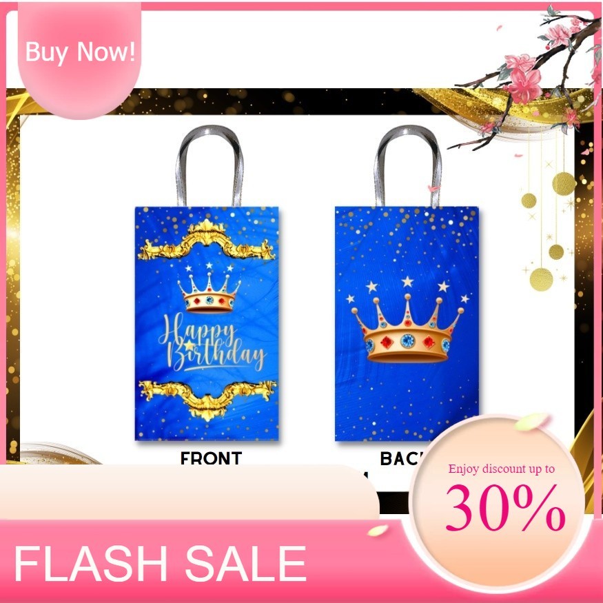 Blue Candy Bag Crown Theme Party Supplies Thank You Gift Bag Happy ...