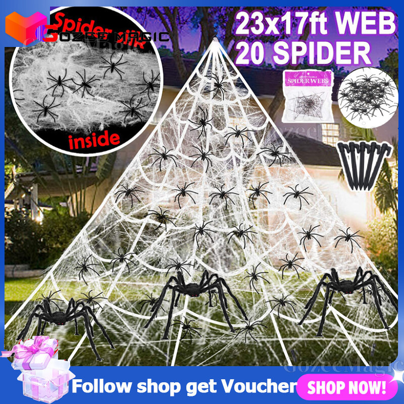 Halloween Props Spider Web Toy Horror Haunted House Party Decoration ...