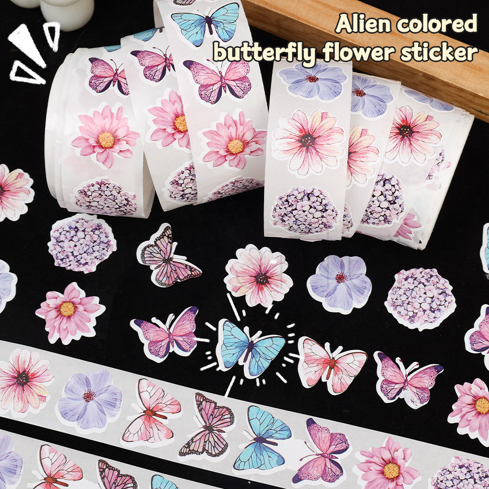 500pcs Butterfly Flower Sticker - for Scrapbook Stationery - Cute ...
