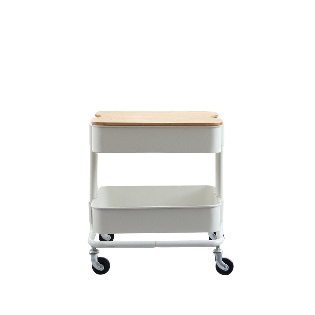 Nordic Two-Layer Trolley Storage Rack Cart Band Cover Plate Removable ...