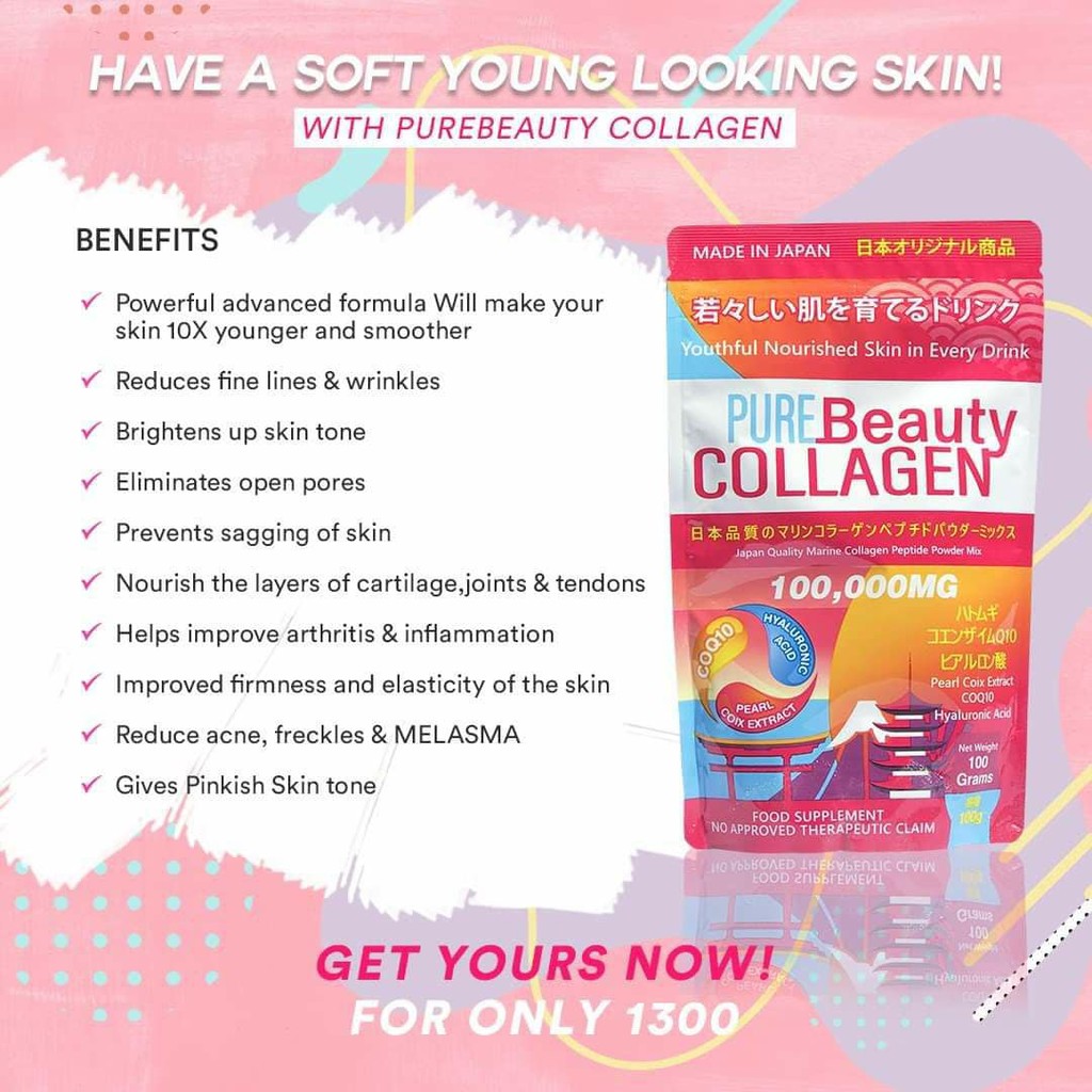 ORIGINAL PURE BEAUTY COLLAGEN POWER 100g Maintains youthful skin ...