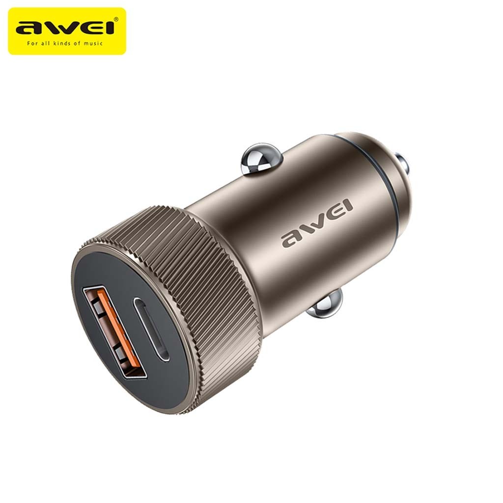 Awei C-857 33W Car Charger Dual Port USB Type-C Quick Charging ...