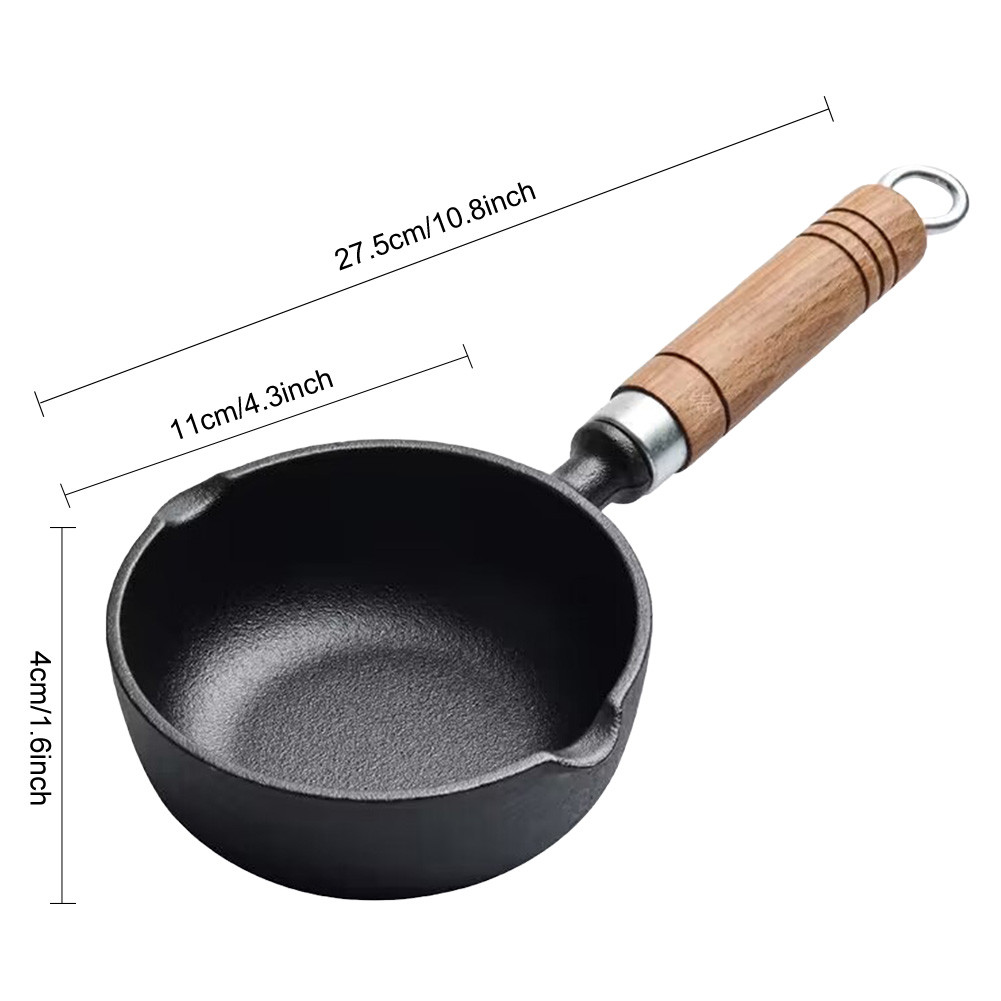 13cm cast iron deep fried egg pan oil pan for making egg dumplings ...